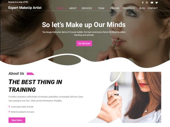 Expert Makeup Artist Free Fashion Wordpress Theme Download